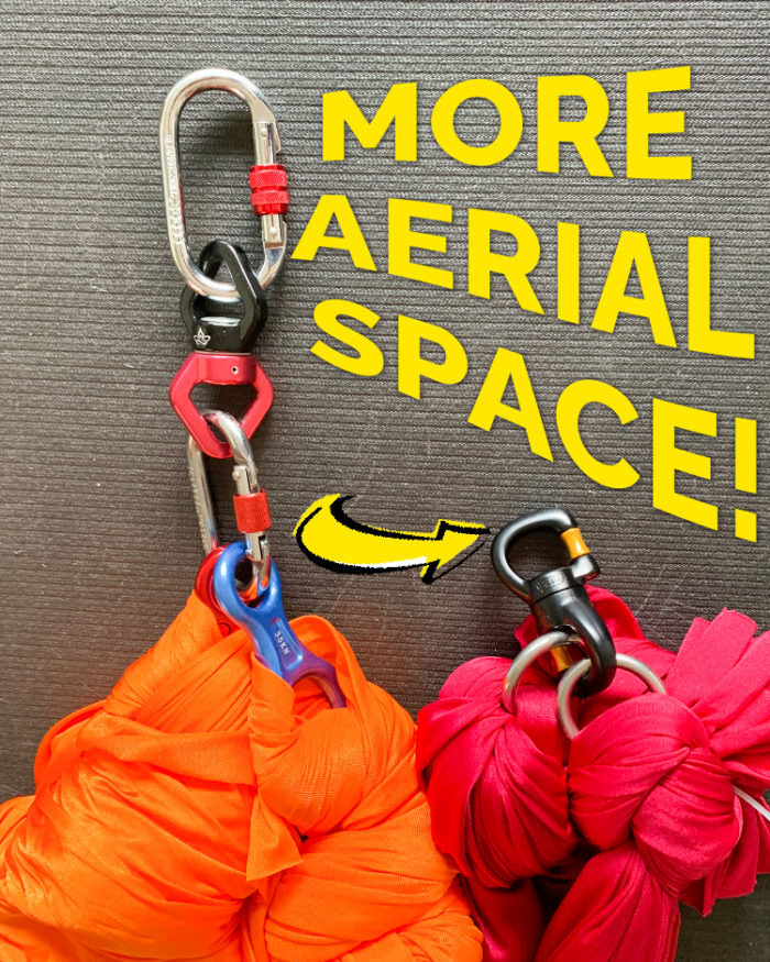 Get more space for aerial sling in low ceilings - Aerial Practice